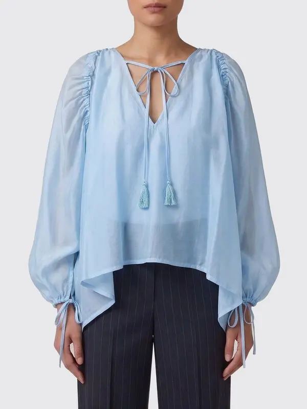 ERMANNO FIRENZE V-neck Blouse With Tassel Detail
