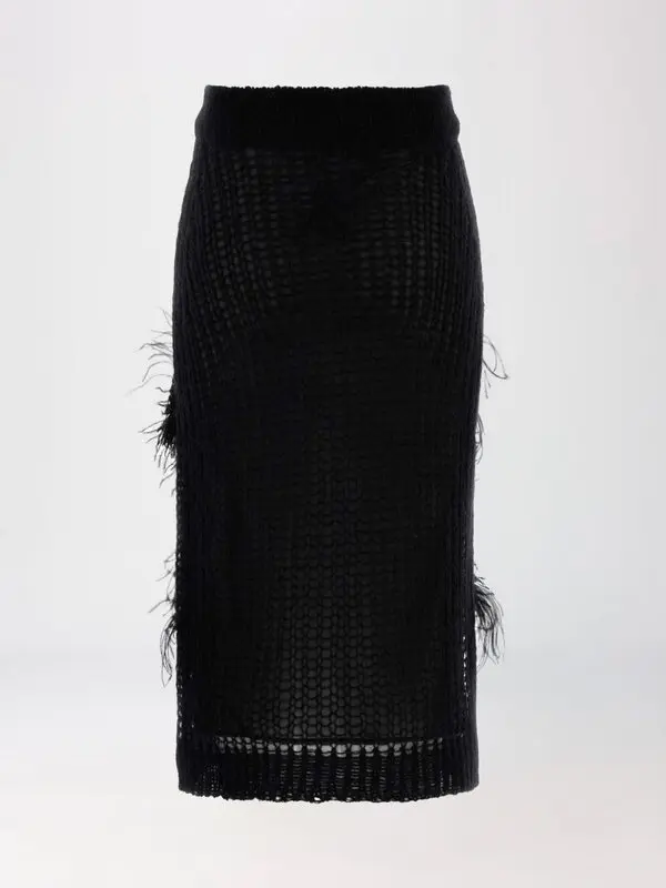 Attico Feather Embellished Midi Skirt
