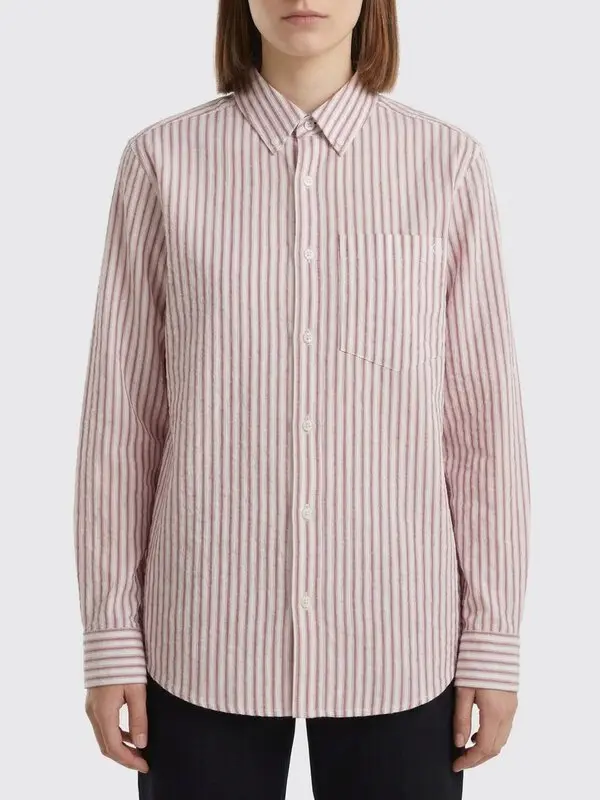 Calvin Klein Striped Stretch Cotton Shirt - Pink