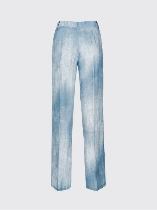 ERMANNO FIRENZE Linen Blend Straight Leg Trousers