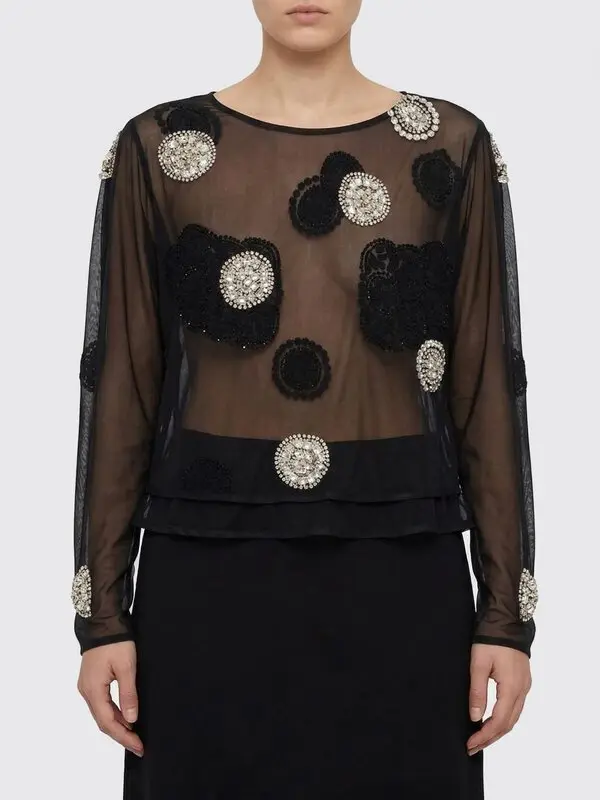 BODE Embellished Sheer Top