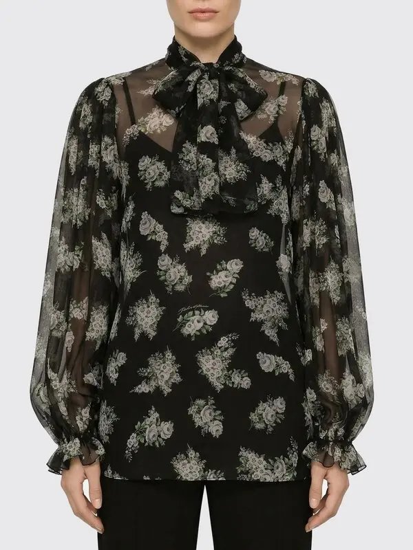 Dolce & Gabbana Printed Silk Chiffon Blouse