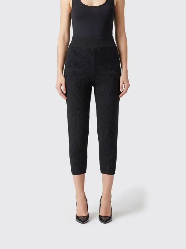 Chloé Textured Knit Cropped Trousers - Black