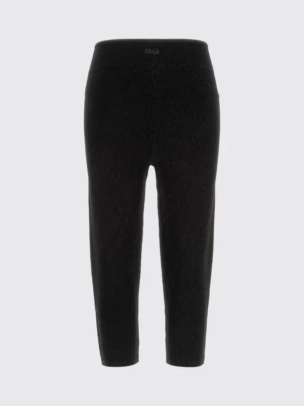 Chloé Textured Knit Cropped Trousers - Black