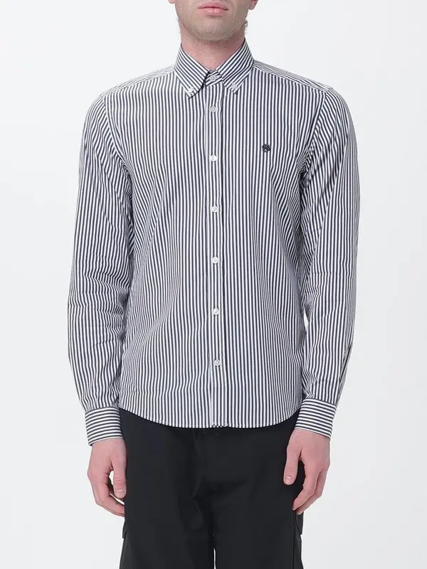 BOSS Striped Cotton Shirt - Blue