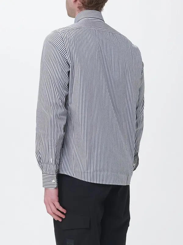 BOSS Striped Cotton Shirt - Blue