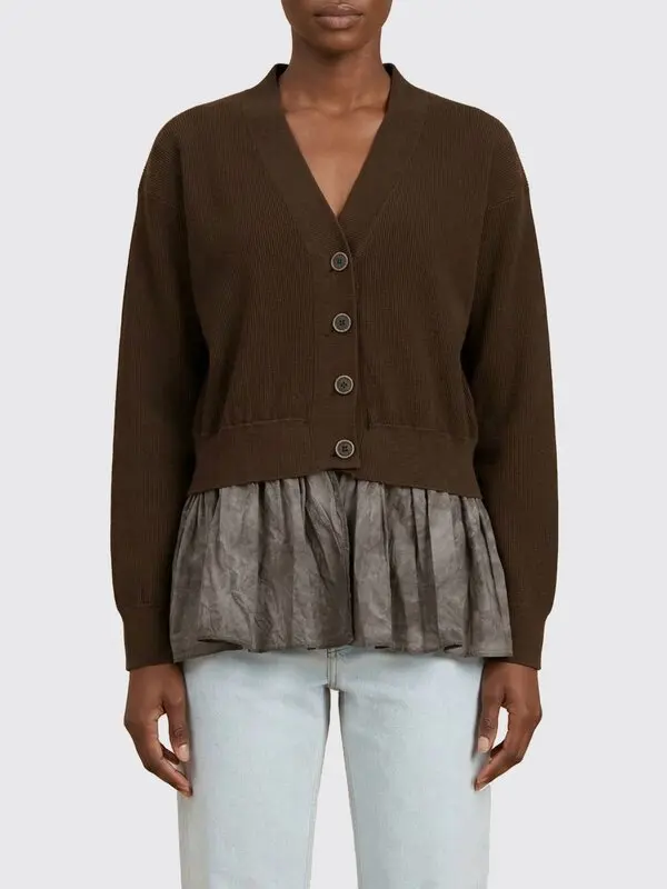 UMA WANG Cotton And Silk Cardigan - Brown