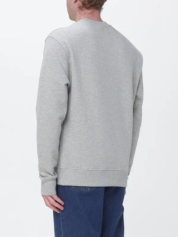 AMI Paris Cotton Crew-neck Sweatshirt With Logo Detail - Grey