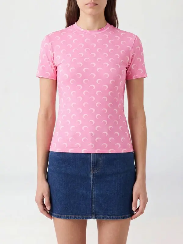 MARINE SERRE Printed T-shirt - Pink