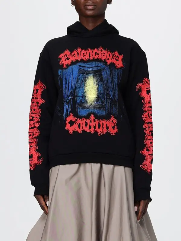 Balenciaga Printed Cotton Hoodie