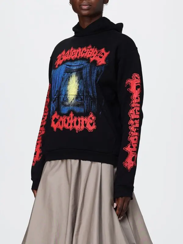 Balenciaga Printed Cotton Hoodie
