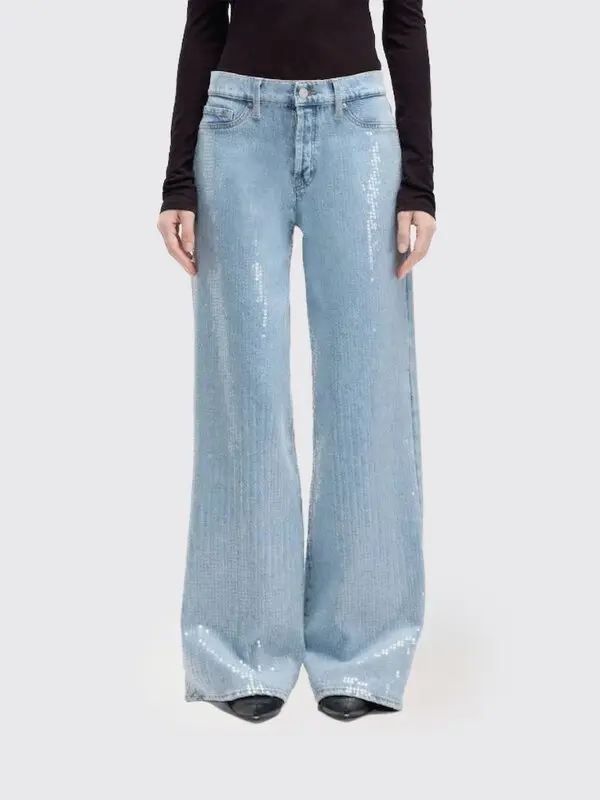7 For All Mankind Flare Denim Jeans With Sequins