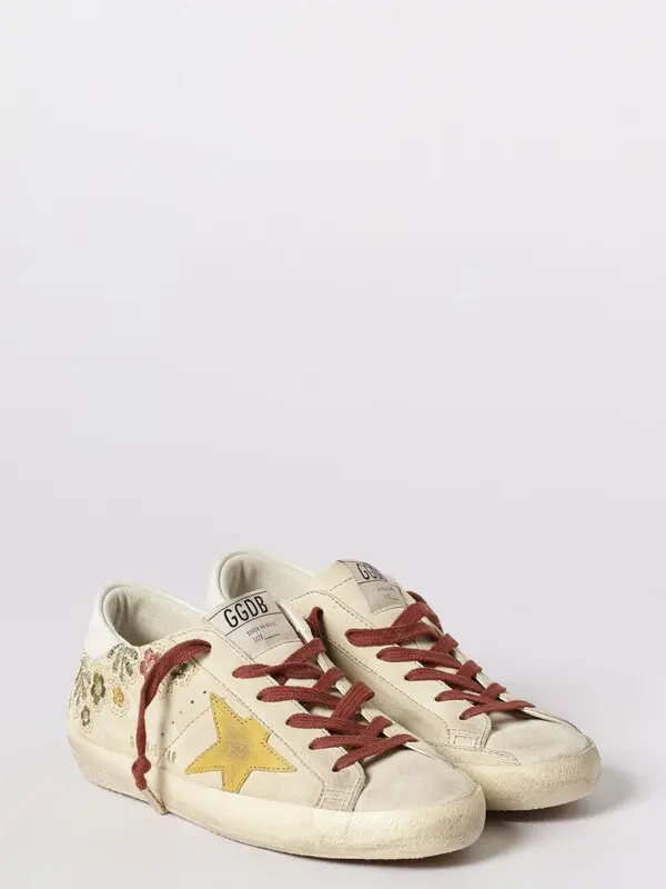 GOLDEN GOOSE Lace-up Sneakers With Floral Embroidery