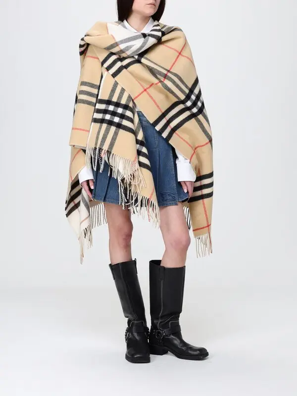 Burberry Check Wool And Cashmere Cape