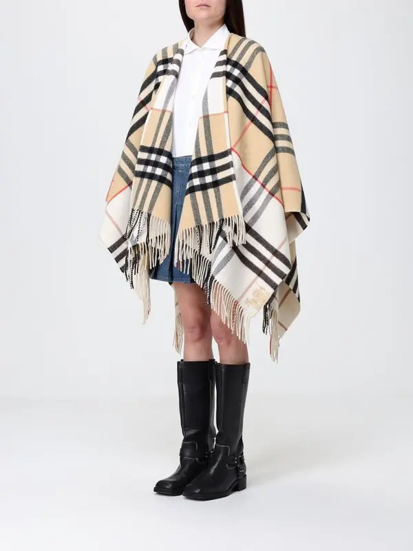 Burberry Check Wool And Cashmere Cape