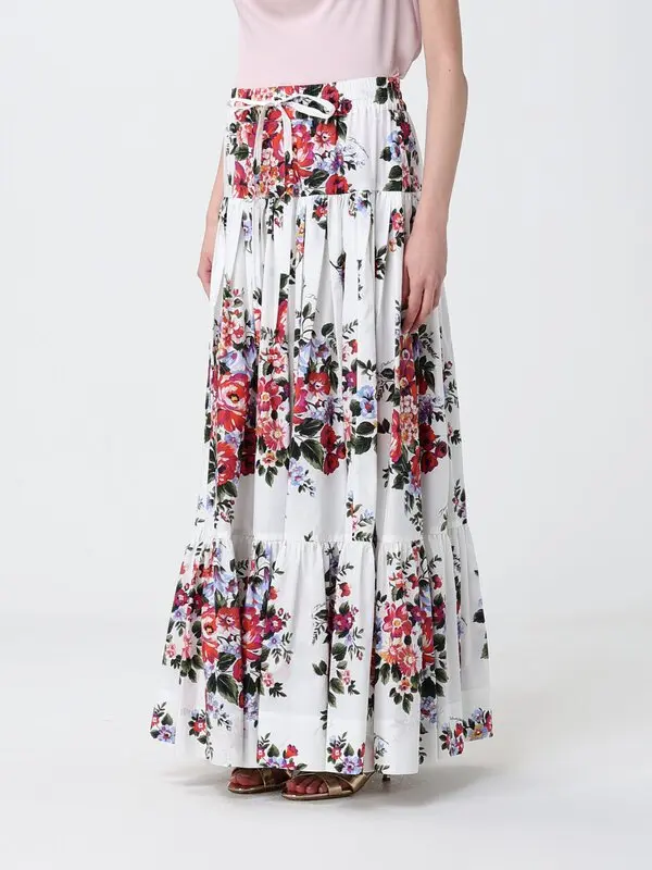 Dolce & Gabbana Floral Cotton Maxi Skirt