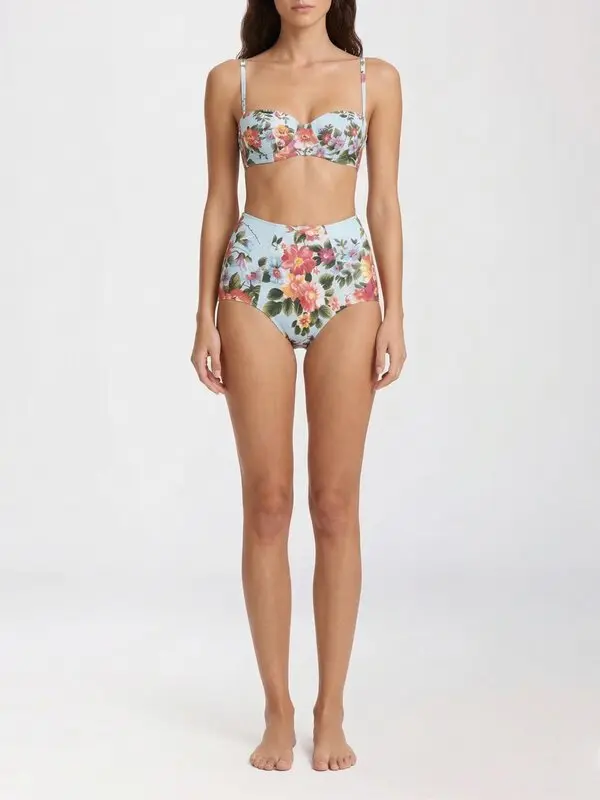 Dolce & Gabbana Floral Print Swimsuit - Blue