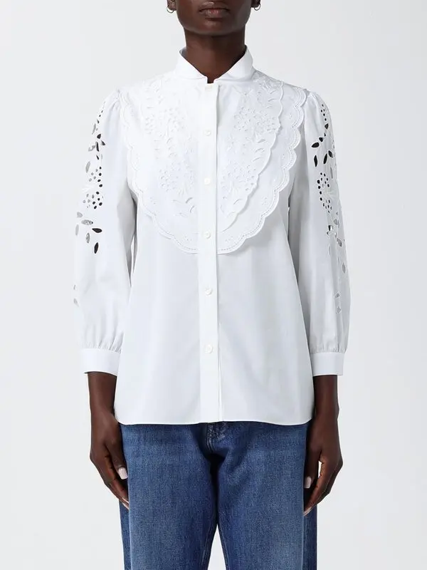 Valentino Garavani Broderie Anglaise Cotton Shirt - White