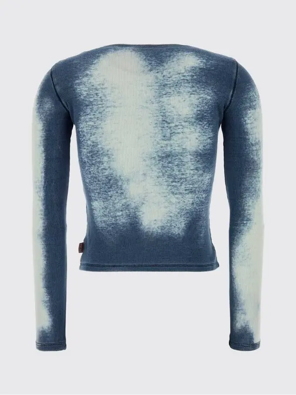 DIESEL® Bleached Denim Effect Cotton Cardigan