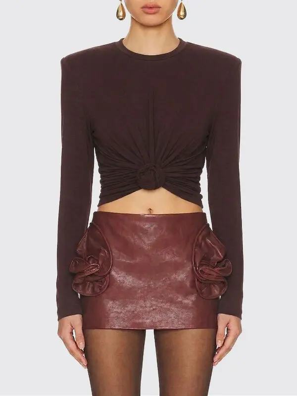 Magda Butrym Long Sleeve Top With Knot Detail - Brown