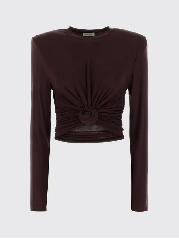 Magda Butrym Long Sleeve Top With Knot Detail - Brown