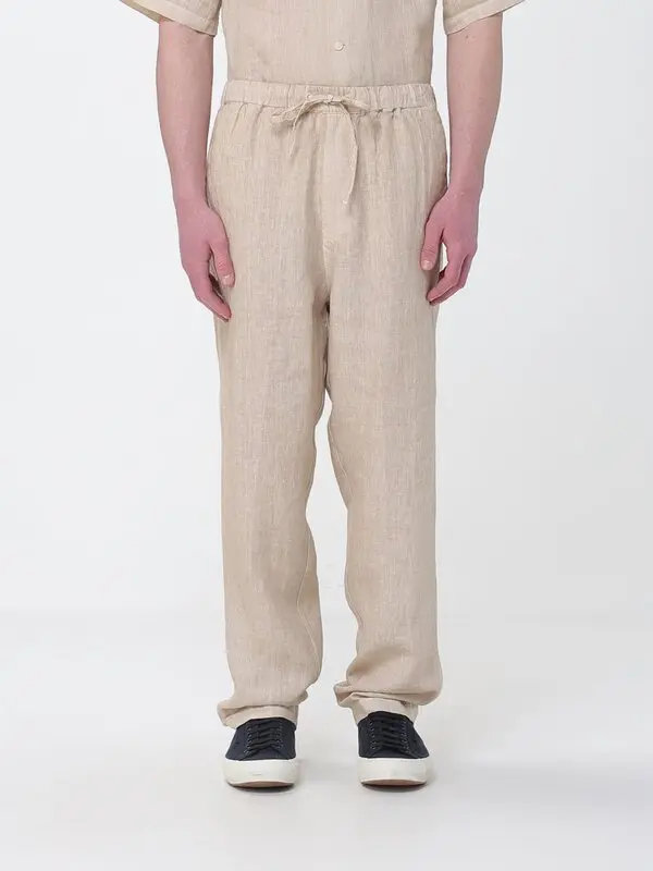 120% Lino Linen Drawstring Trousers - Safari
