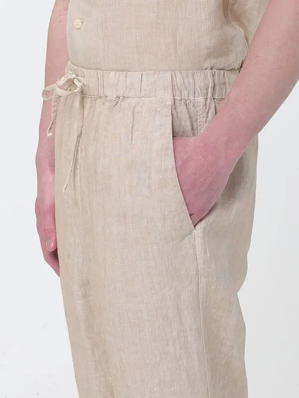 120% Lino Linen Drawstring Trousers - Safari