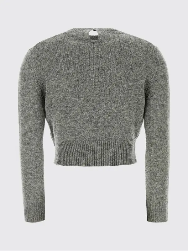 JIL SANDER Ribbed Knit Cropped Sweater - Grey