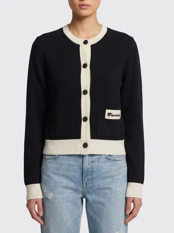 Marni And White Cardigan - Black
