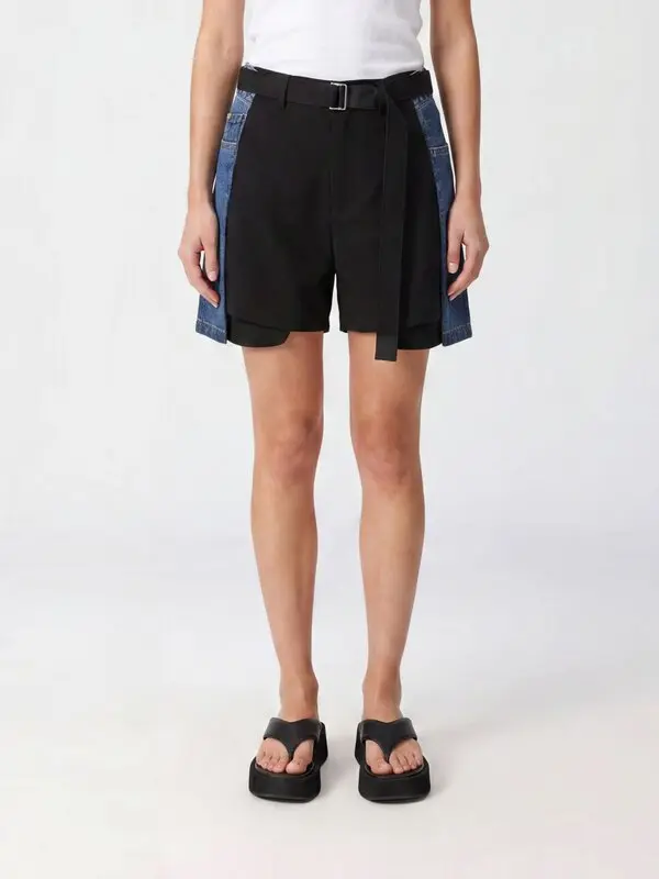 Sacai Belted Layered Shorts - Black