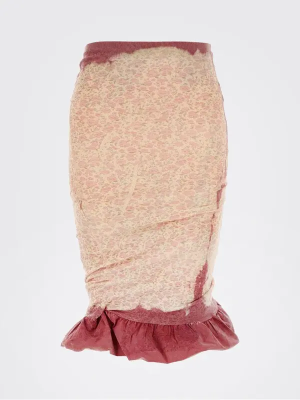 DIESEL® Ruched Floral Print Skirt With Ruffle Hem