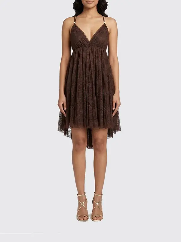 Elisabetta Franchi Lace V-neck Mini Dress
