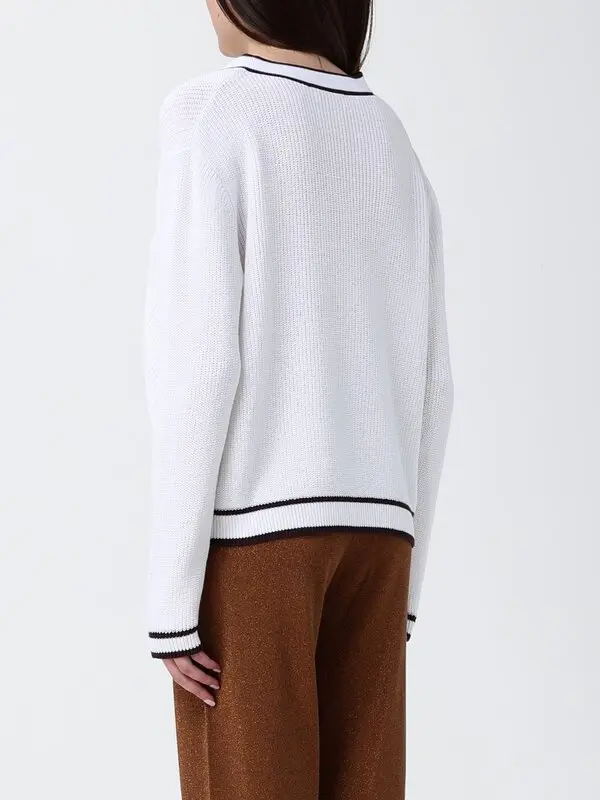 KANGRA Cotton Blend V-neck Sweater - White