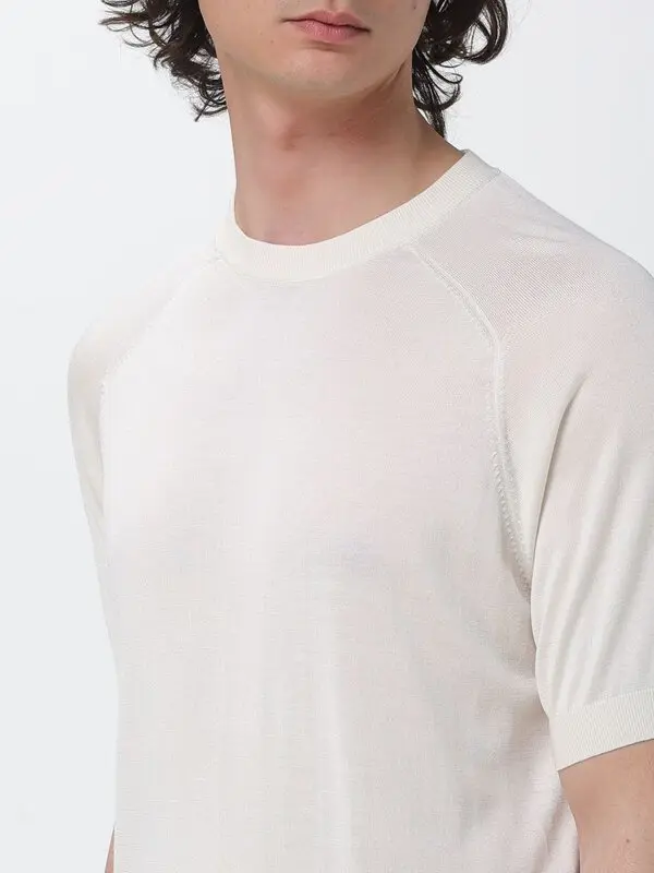 KANGRA Silk And Cashmere Crew Neck Short Sleeve Knitwear - Ivory