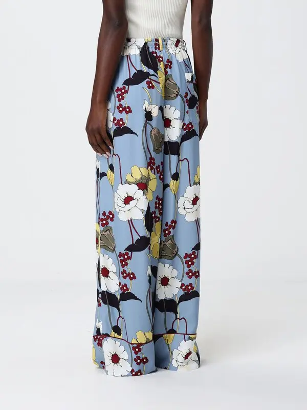 Marni Floral Print Wide Leg Trousers - Sky Blue