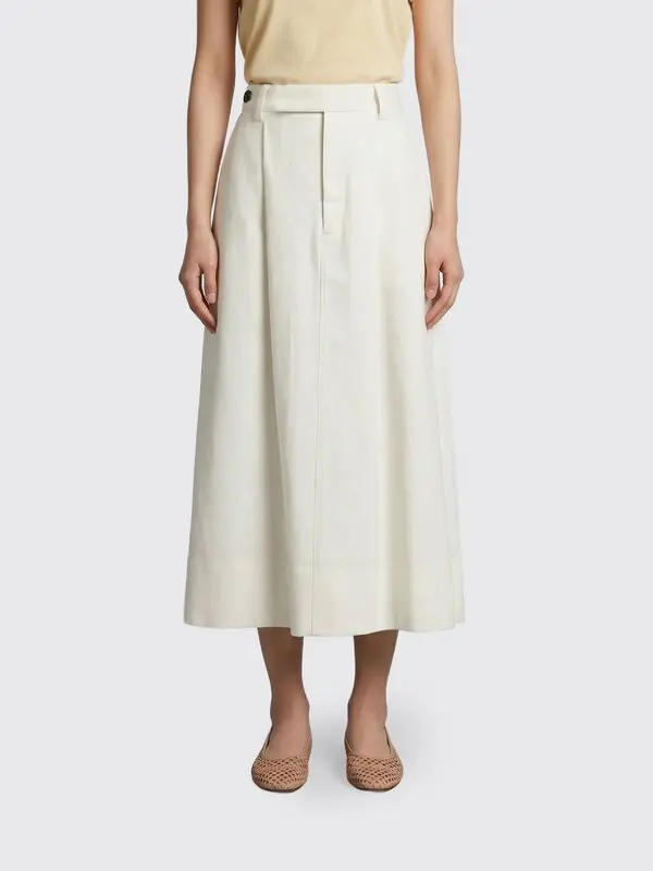 Brunello Cucinelli Pleated Midi Skirt - Natural