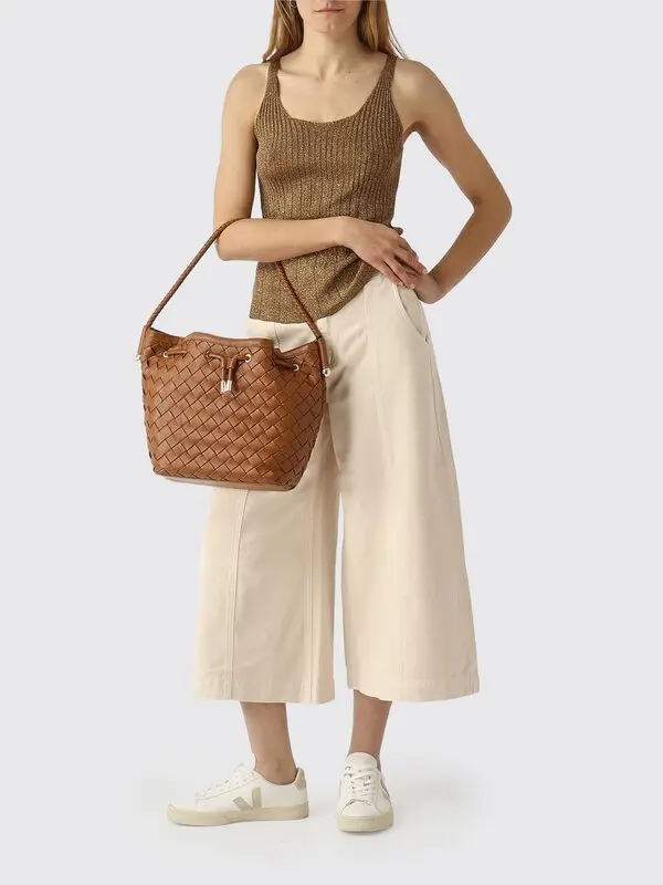 TWINSET Woven Synthetic Leather Bucket Bag