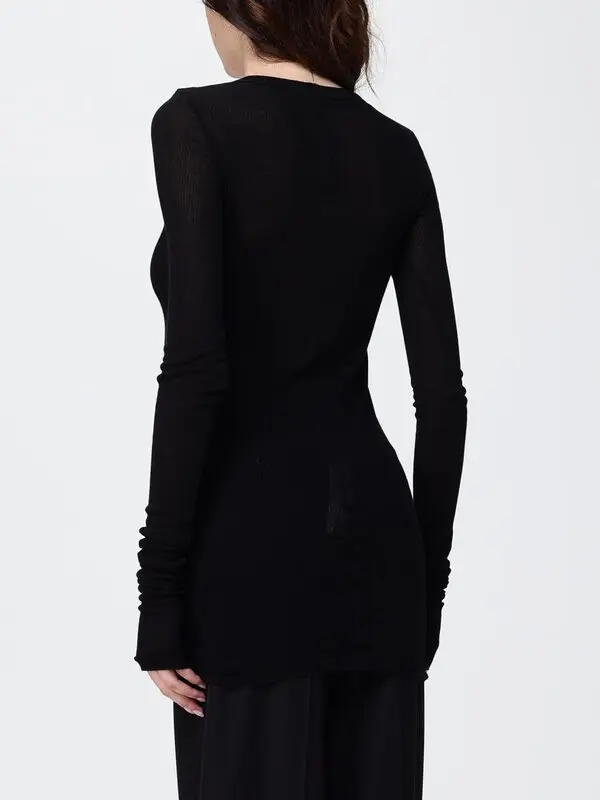 Rick Owens Ribbed Long Sleeve Sweater - Black