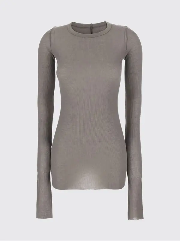 Rick Owens Ribbed Long Sleeve Sweater - Grey
