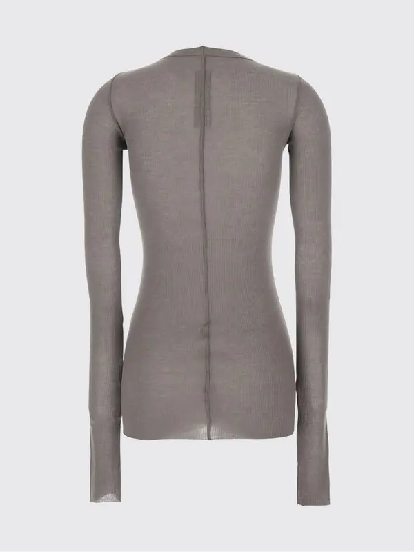 Rick Owens Ribbed Long Sleeve Sweater - Grey