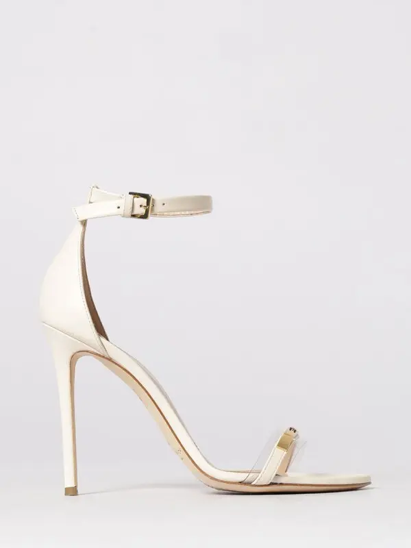 Elisabetta Franchi Leather High Heel Stiletto Sandals - Butter