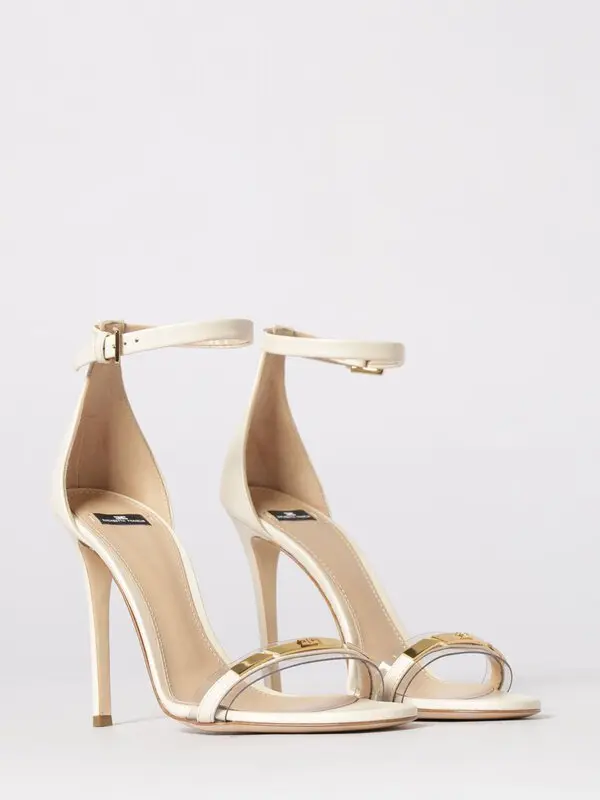 Elisabetta Franchi Leather High Heel Stiletto Sandals - Butter