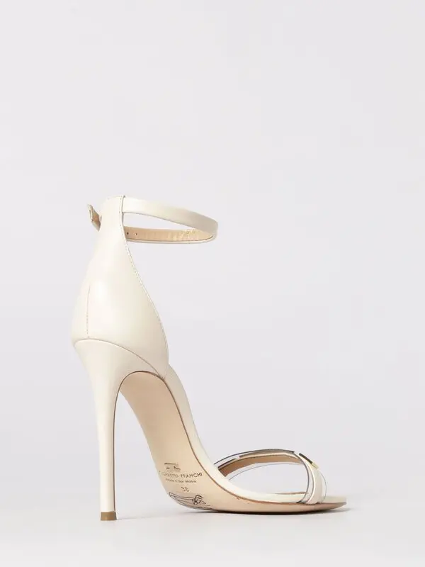 Elisabetta Franchi Leather High Heel Stiletto Sandals - Butter