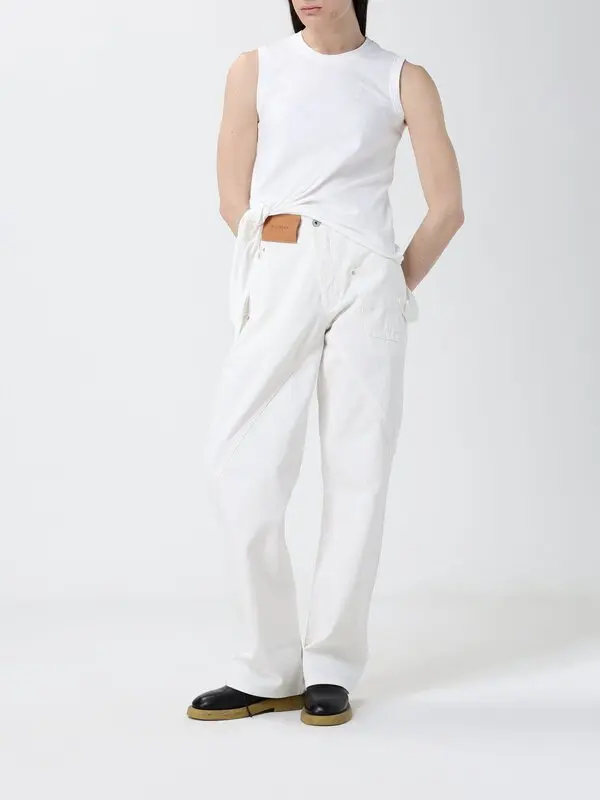 JW Anderson Sleeveless Organic Cotton Top With Knot Detail - White