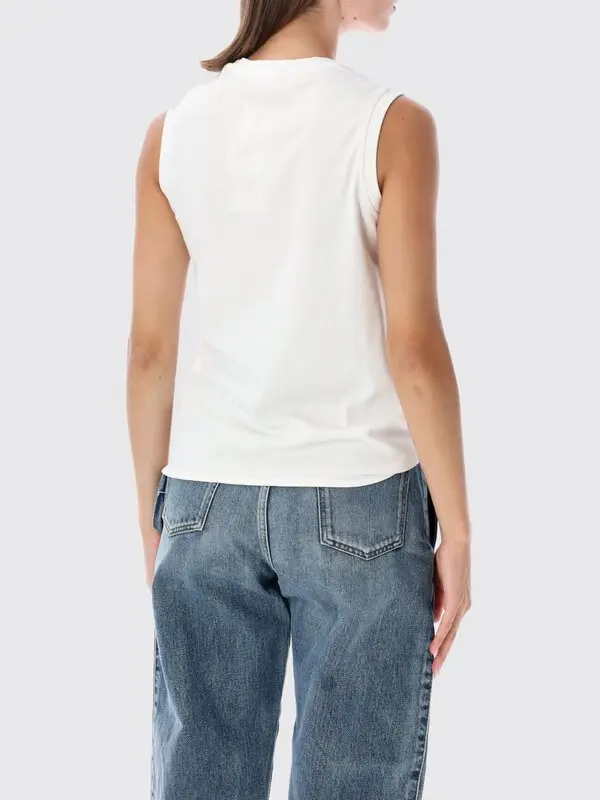 JW Anderson Sleeveless Asymmetrical Cotton Top With Tie Details - White