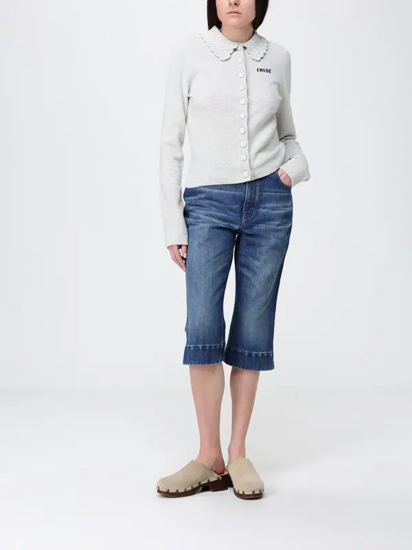 Chloé Cropped Fit Cotton Jeans