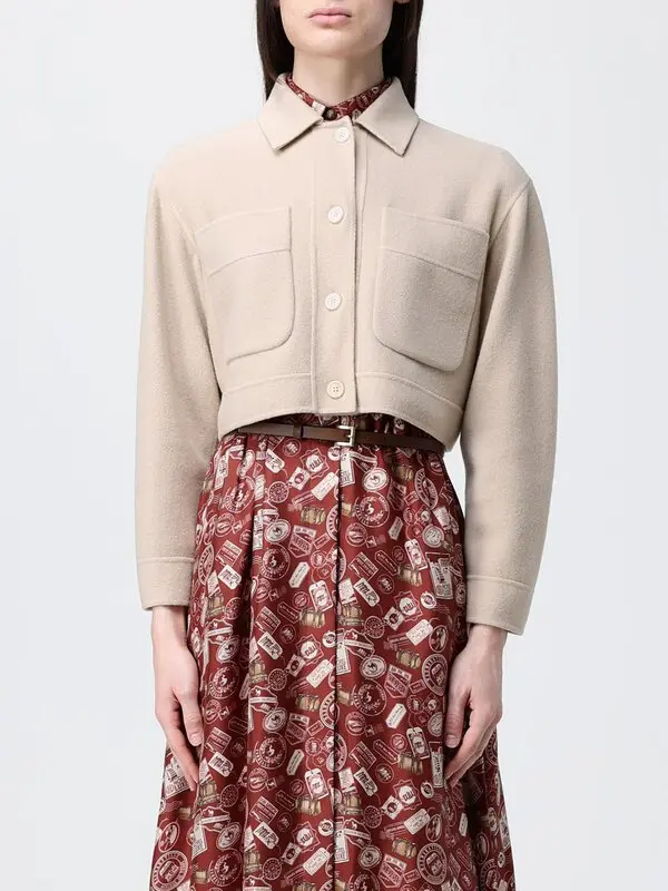 Max Mara Virgin Wool And Cashmere Cropped Jacket - Nude