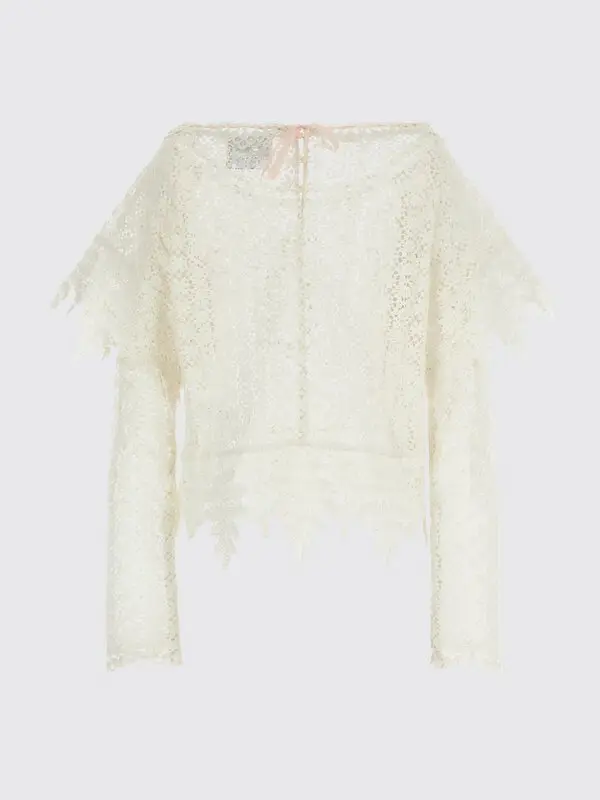 Isabel Marant Étoile Macramé Lace Long Sleeve Top - White