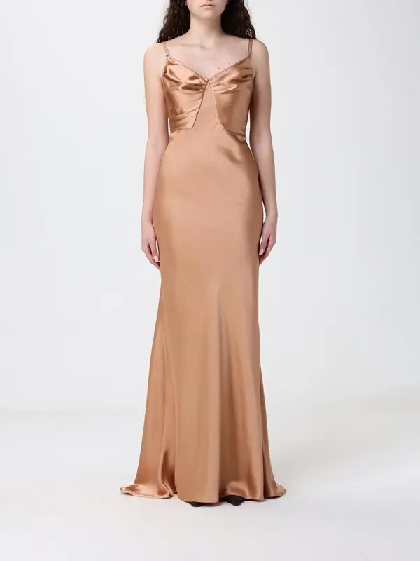 Elisabetta Franchi Satin Gown - Beige