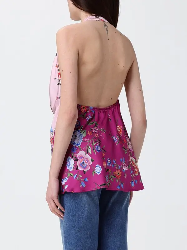 Liu Jo Floral Print Halter Neck Satin Top - Multicolor